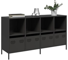 Příborník černý 135 x 39 x 73,5 cm ocel válcovaná za studena 3307161
