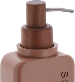 Dávkovač mýdla Salva, hnědá/s dřevěnými prvky, 300 ml