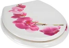 MSV LANYU WC prkénko bílé s motivem / MDF / Ocelové panty / 56 × 360 ×