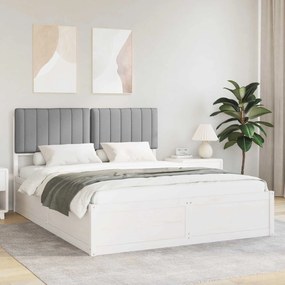 Rám postele s čalouněným čelem s čelo Světle šedá 150 x 200 cm 3398228