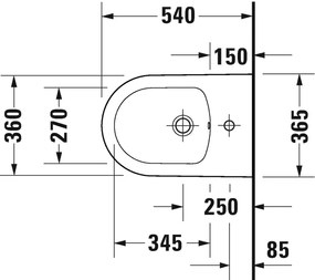 Duravit White Tulip - Závěsný bidet 540x365 mm, bílá 2293150000