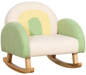 HOMCOM Dětské křeslo houpací, béžovo-zelené 310-056GN