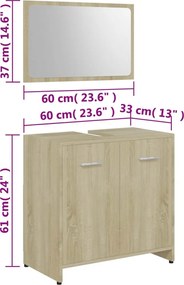 vidaXL Sada koupelnového nábytku kompozitní dřevo [802582] Barva: bílá s vysokým leskem