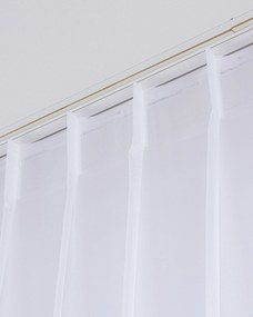 Záclona na jednotlivých hačcích flex barva bílá látka poloprůhledná, pletený vzor, vzorované