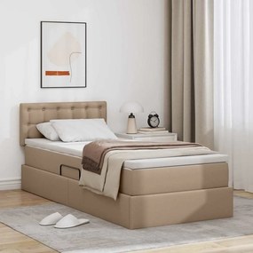 Postel s úložným prostorem a matrací Cappuccino 90 x 200 cm 3370380