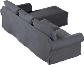 Potah na pohovku IKEA Ektorp 2-místná s lenoškou barva šedá látka lesklé, sametová