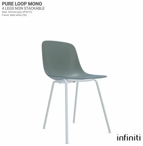Židle Pure Loop Mono - nestohovatelná Barva kovové konstrukce: Matt white 30, Barva sedáku a opěradla z recyklovaného plastu: Military green IS513