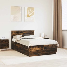Rám postele s čelo Kouřový dub 120 x 190 cm Kompozitní dřevo 3408184