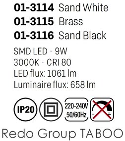 Černé závěsné svítidlo Redo TABOO 01-3116/LED 9W