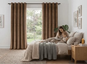 Zatemňovací závěs DREAM VELVET 140x230 cm, skořicově hnědý Zavěšení: Kovové kroužky