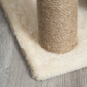 PawHut škrabadlo pro kočky malé 76 cm s míčkem a hrazdičkou, vnitřní šplhací věž s pelíškem a škrabací deskou, světle hnědá pro kočky do 5 kg | Aosom…
