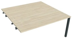 Dvojstůl pracovní řetězící rovný 160×160 cm - Hobis Uni USD 1600 R Dekor stolové desky: akát, Barva nohou: černá
