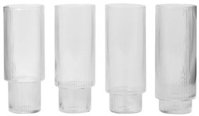 Ferm Living Sklenice Ripple Long Drink, set 4ks