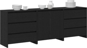 Servírovací skříň 3 ks Černá 70 x 41 x 75 cm Kompozitní dřevo 3332501