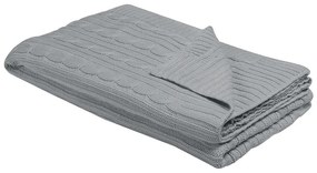 Bavlněná deka 110 x 180 cm světle šedá ANAMUR Beliani