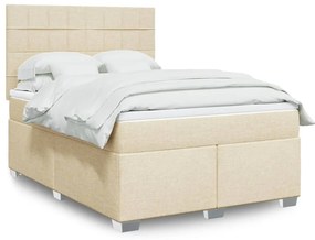 Box spring postel s matrací krémová 160x200 cm textil 3292844