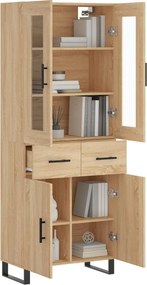 Skříň highboard dub sonoma 69,5 x 34 x 180 cm kompozitní dřevo 3198556