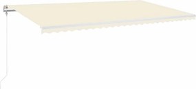 Automatická markýza LED a senzor větru 600 x 300 cm krémová 3068972