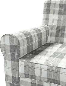 Potah na křeslo IKEA Ektorp Jennylund barva šedá látka pletený vzor, vzorované