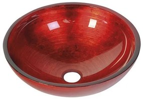 Sapho Murano Rosso Impero Umyvadlová mísa kulatá 40 cm, sklo červená AL5318-63