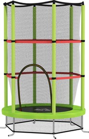 HOMCOM Dětská trampolína Ø140x190 cm pro děti 3-6 let se bezpečnostní sítí, 45 kg nosnost, interiérová zelená