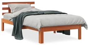 Rám postele s čelem voskově hnědý 90 x 190 cm masivní borovice - Default Title