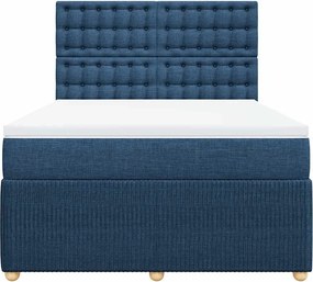 Box spring postel s matrací modrá 140x200 cm textil 3292099