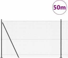 Svařovaná drátěná plotina s betonovou základnou 50 x 1,4 m Šedá 3352597