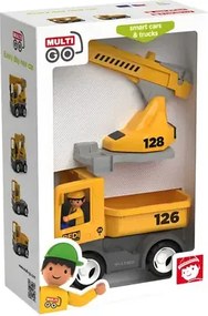 EFKO Igráček MultiGO BUILD Stavbař / Auto s jeřábem a figurkou / od 3