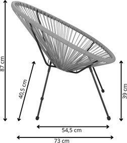 Ratanové zahradní křeslo SPRINGOS LOA GF0086 šedé
