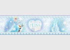 Dětská samolepící bordura na zeď Disney Ledové království Elsa a Olaf | 5 m x 13.8 cm | DWBD8088