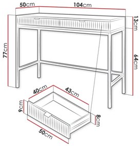 Odkládací stolek NOVA 77x104 cm bílá/černá