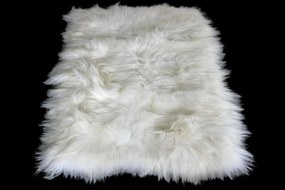 Kožený koberec z ovčí kůže - dlouhý chlup - bílý - 3K - rovný 3 kůže Dlouhý chlup 10-20 cm