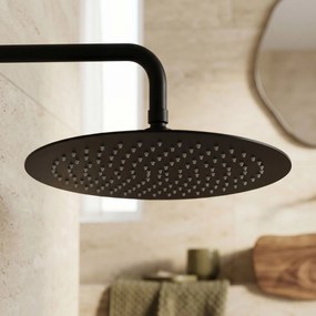 Rea Rea, kulatá dešťová sprchová hlavice, JS-P014B, 30cm, černá matná, REA-P8603
