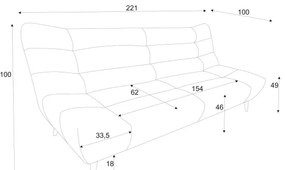 Třímístná pohovka ALBA šedá