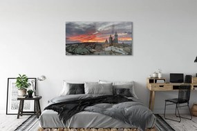 akrylový obraz Krakow Sunset panorama 125x50 cm