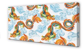 Obrazy na plátně Japonské barevné draky 120x60 cm