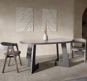 Rozkládací jídelní stůl Belagio 110/160 cm černý/dub Halifax
