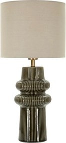 Khaki/krémová keramická stolní lampa s textilním stínidlem (výška 64,5 cm) Harmony – Mauro Ferretti