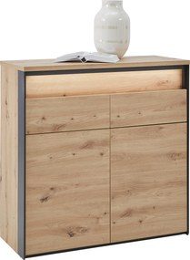 XXXLutz KOMODA, černá, dub artisan, 88/88/38 cm Voleo - Široké komody - 000589000513