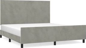 Rám postele s čelem světle šedý 180x200 cm samet 3125647