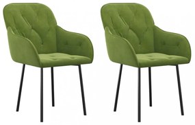 Jídelní židle 2 ks Dekorhome Tmavě zelená