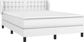 Box spring postel s matrací bílá 140x200 cm umělá kůže 3127314