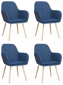 Jídelní židle 4 ks látka / bukové dřevo Dekorhome Modrá