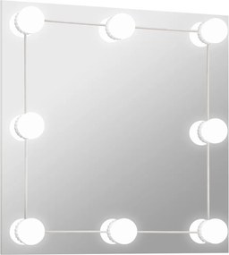Nástěnné zrcadlo s LED osvětlením čtvercové sklo 3078636