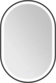 HOMCOM zrcadlo do koupelny s LED osvětlením 50x70 cm, nástěnné osvětlené zrcadlo s dotykovým spínačem, 3 barevná světla