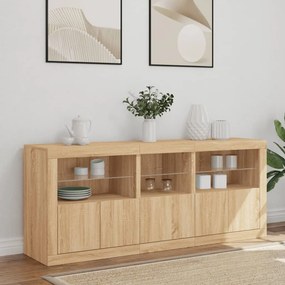 Příborník s LED osvětlením dub sonoma 162 x 37 x 67 cm 3208997