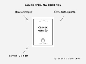 ČESNEK MEDVĚDÍ - Samolepka na kořenky 3 x 4 cm - DomaLEP varianta: BÍLÁ - základní písmo