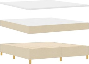 Postel s boxspringem s čelo Krémová 200 x 180 cm textil 3340772