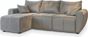 Rohová rozkládací sedací souprava do L MOKA, 246 cm, s úložným prostorem Barva látky: Modrá (Kronos 05)